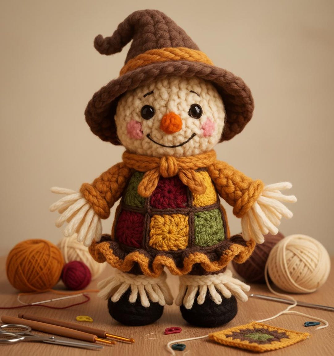 Amigurumi Scarecrow Crochet Pattern – Spooky Season Plush Toy ...
