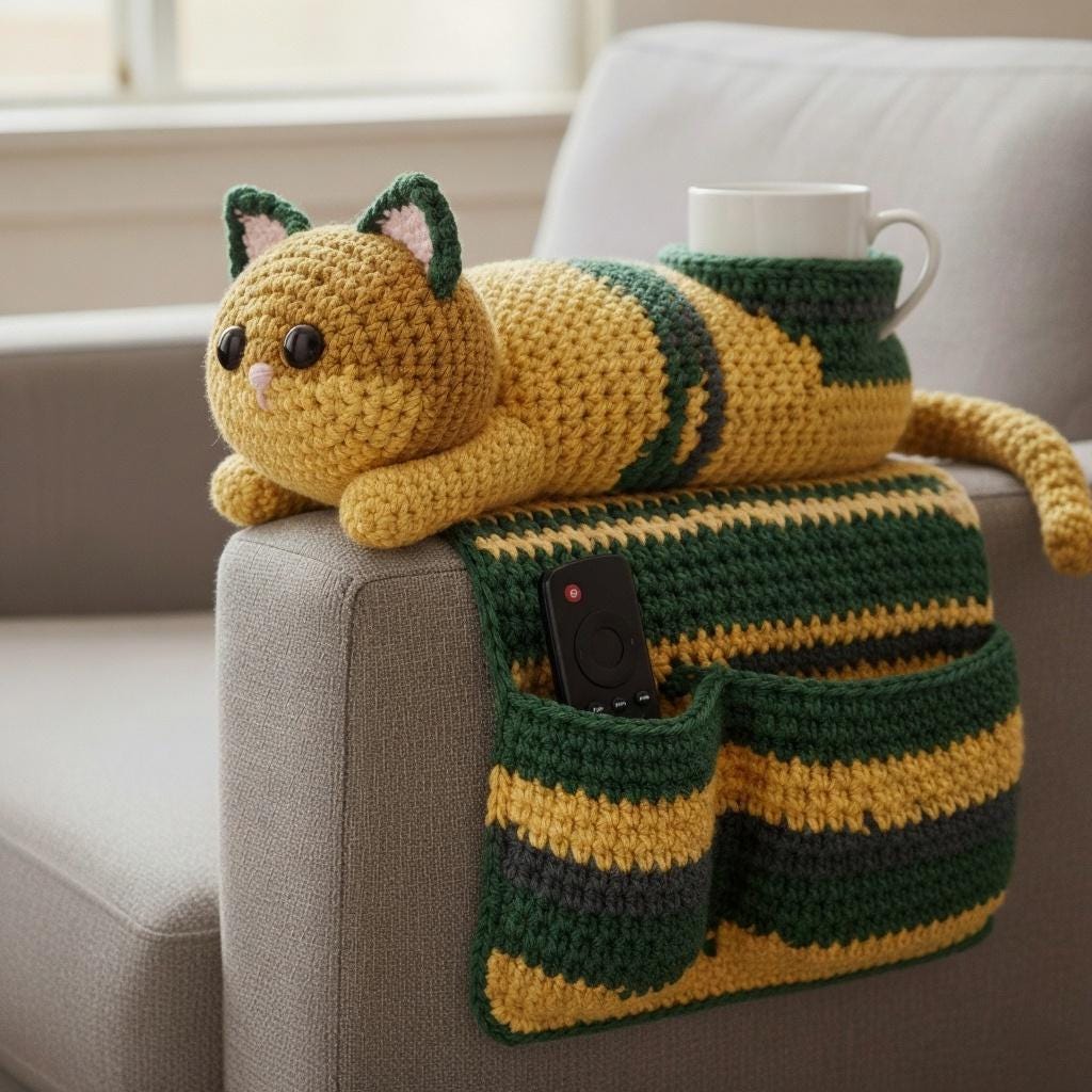 Crochet Cat Sofa Organizer Pattern: Stuffed Animal PDF (digital ...