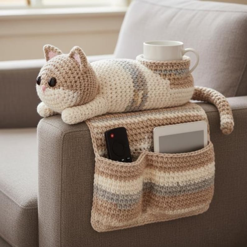 Crochet Cat Sofa Organizer Pattern: Stuffed Animal PDF (digital ...