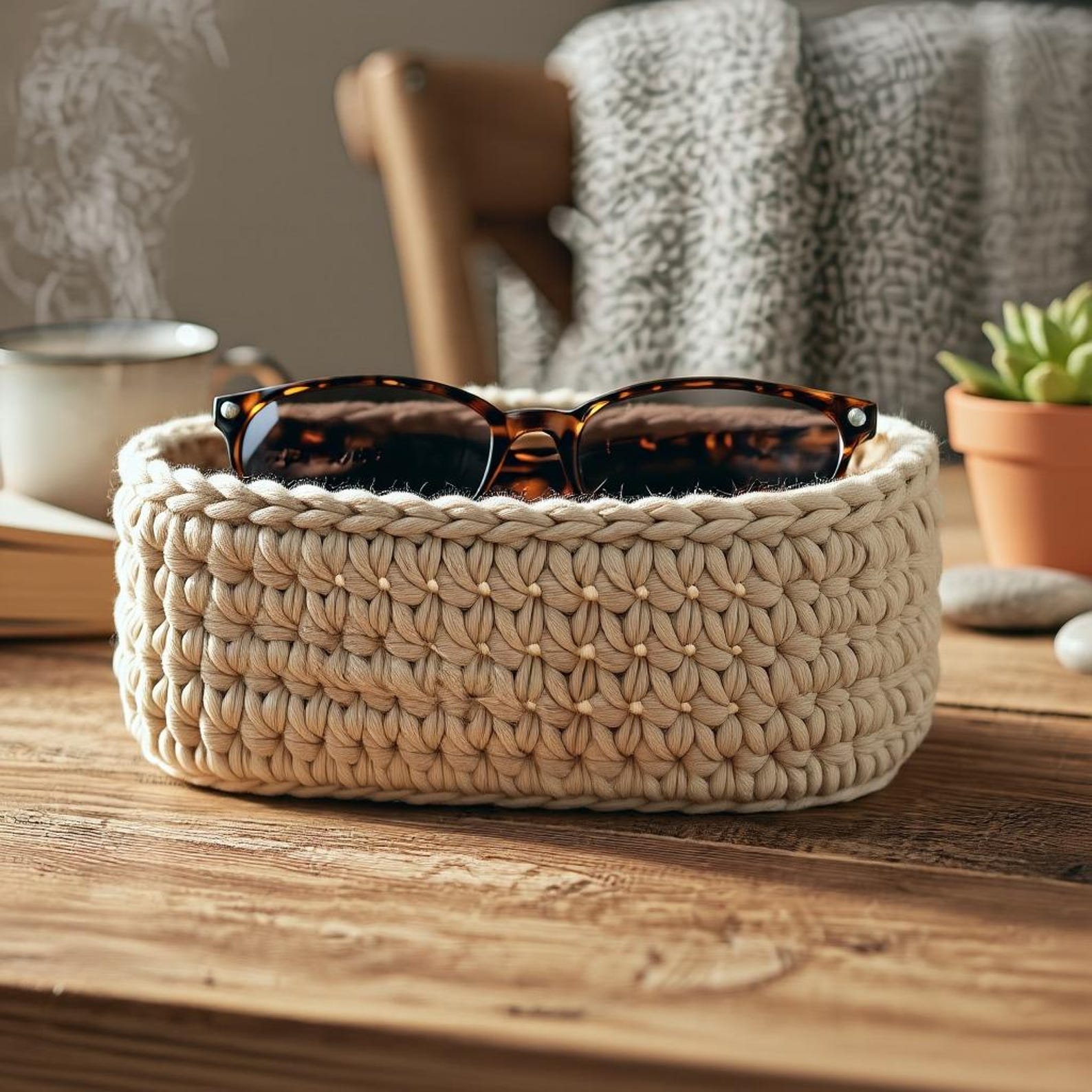 Crochet Glasses Holder Tray Pattern – DIY Eyeglass Case (digital ...