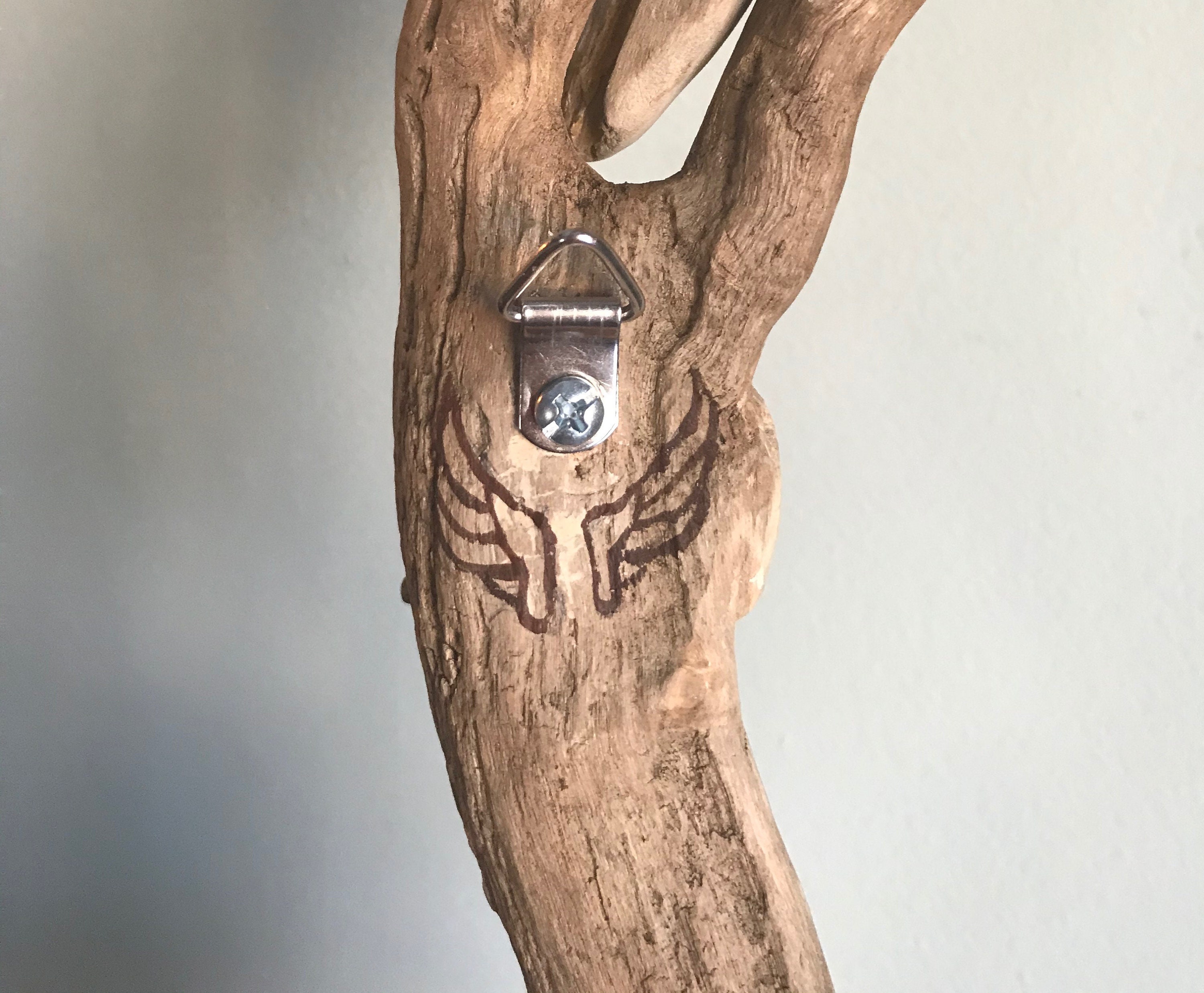 Hand Carved Driftwood Wall Hung Angel Whittled Wooden Angel | Etsy