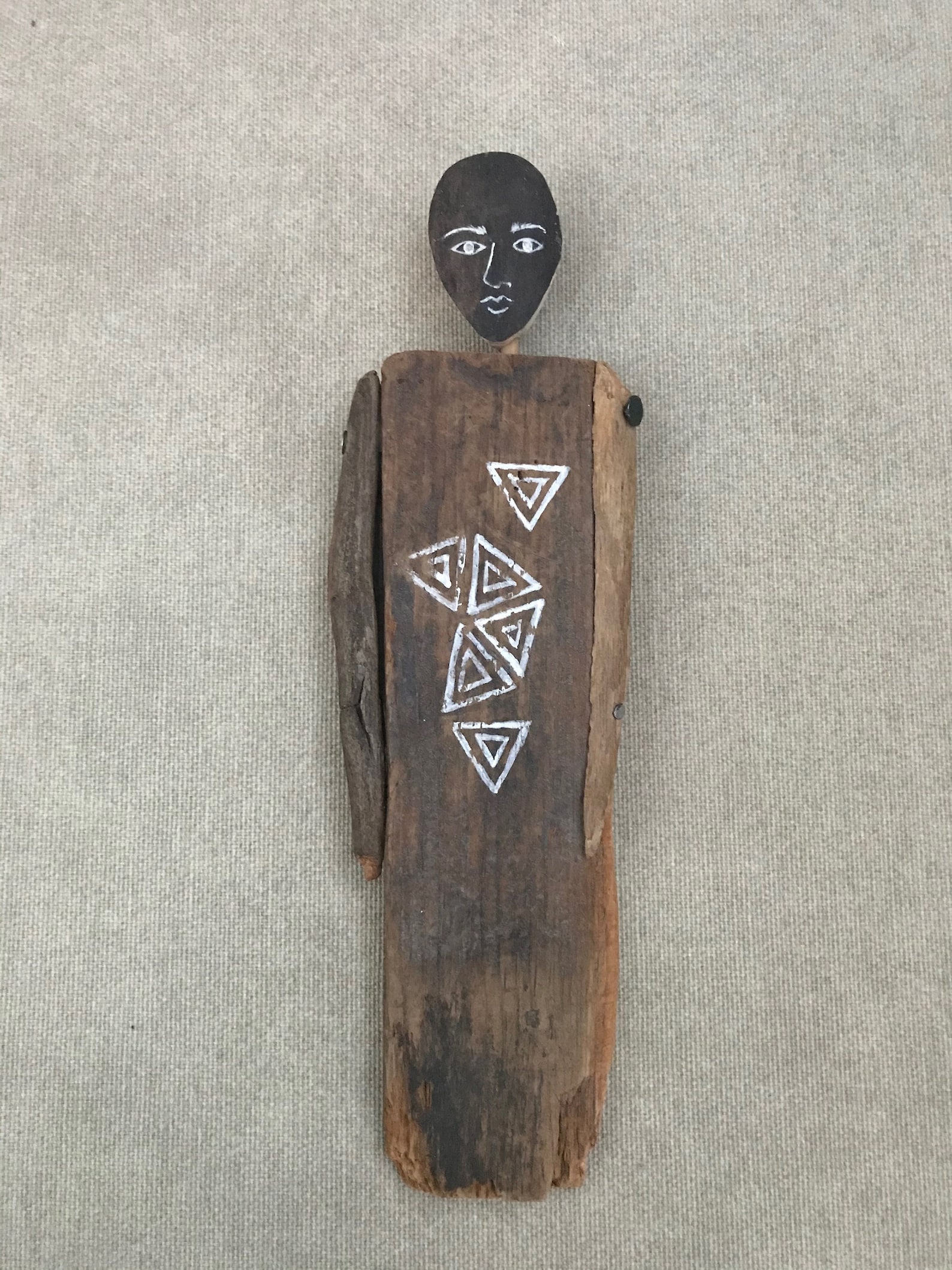 Male Totem for Strength and Unity Carved Painted Hanging Wood Sculpture ...