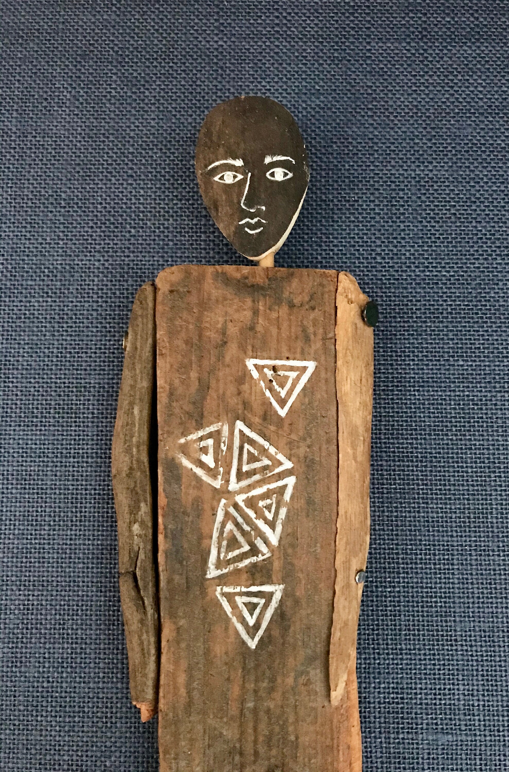 Male Totem for Strength and Unity Carved Painted Hanging Wood Sculpture ...
