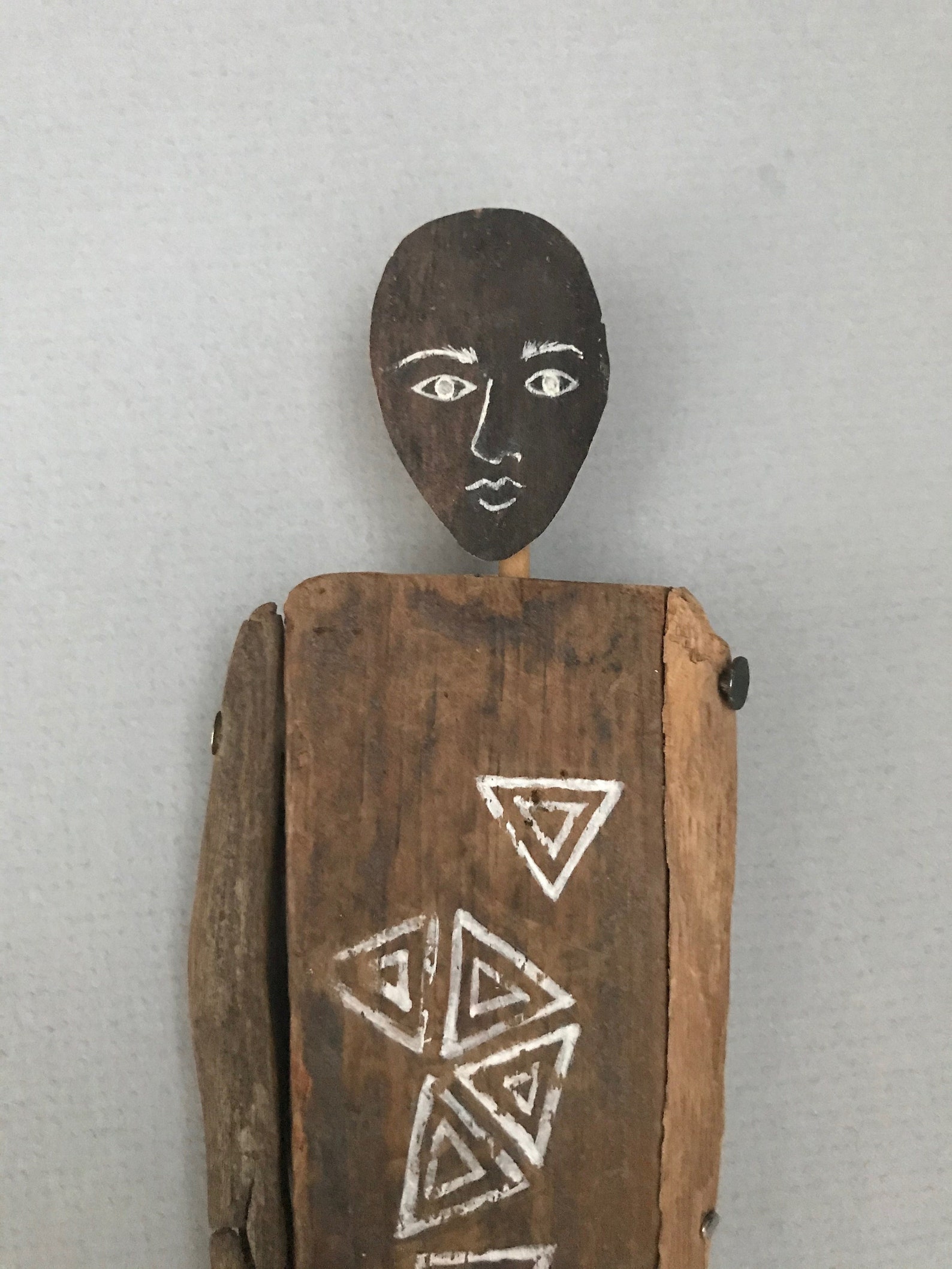 Male Totem for Strength and Unity Carved Painted Hanging Wood Sculpture ...