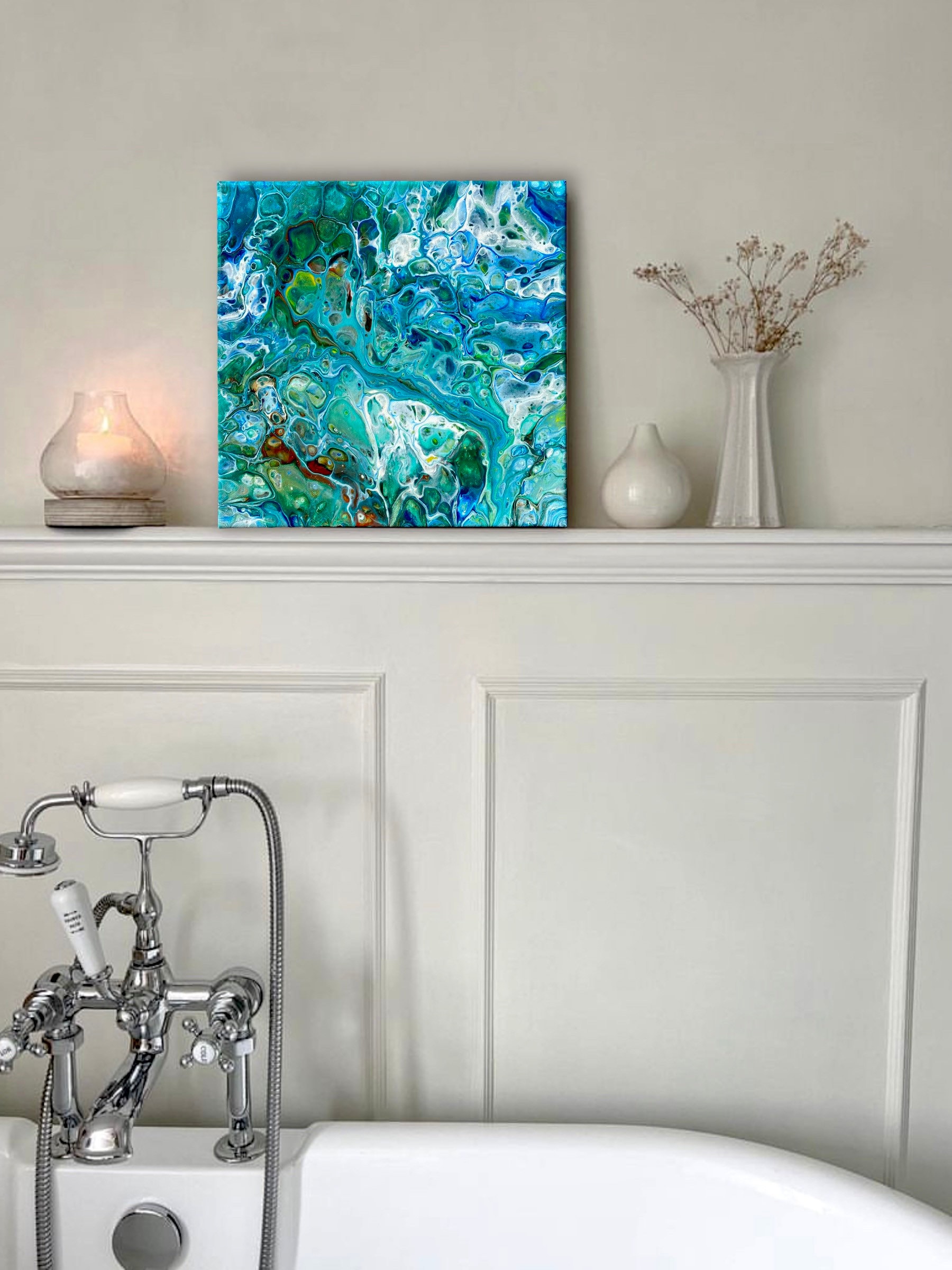 Fluid Wall Art Blue Ocean / Acrylic Abstract Art / Flow - Etsy