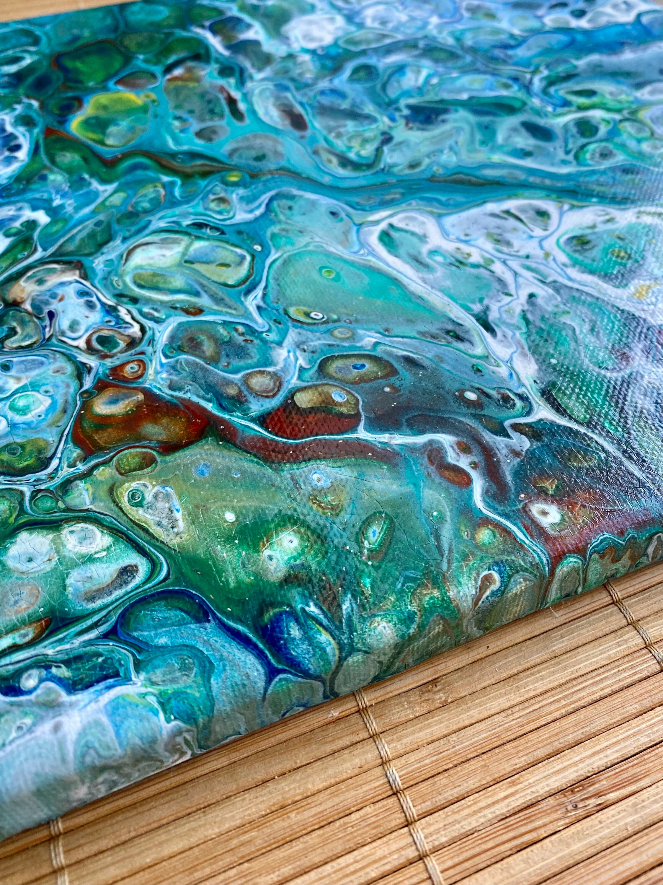 Fluid Wall Art Blue Ocean / Acrylic Abstract Art / Flow - Etsy