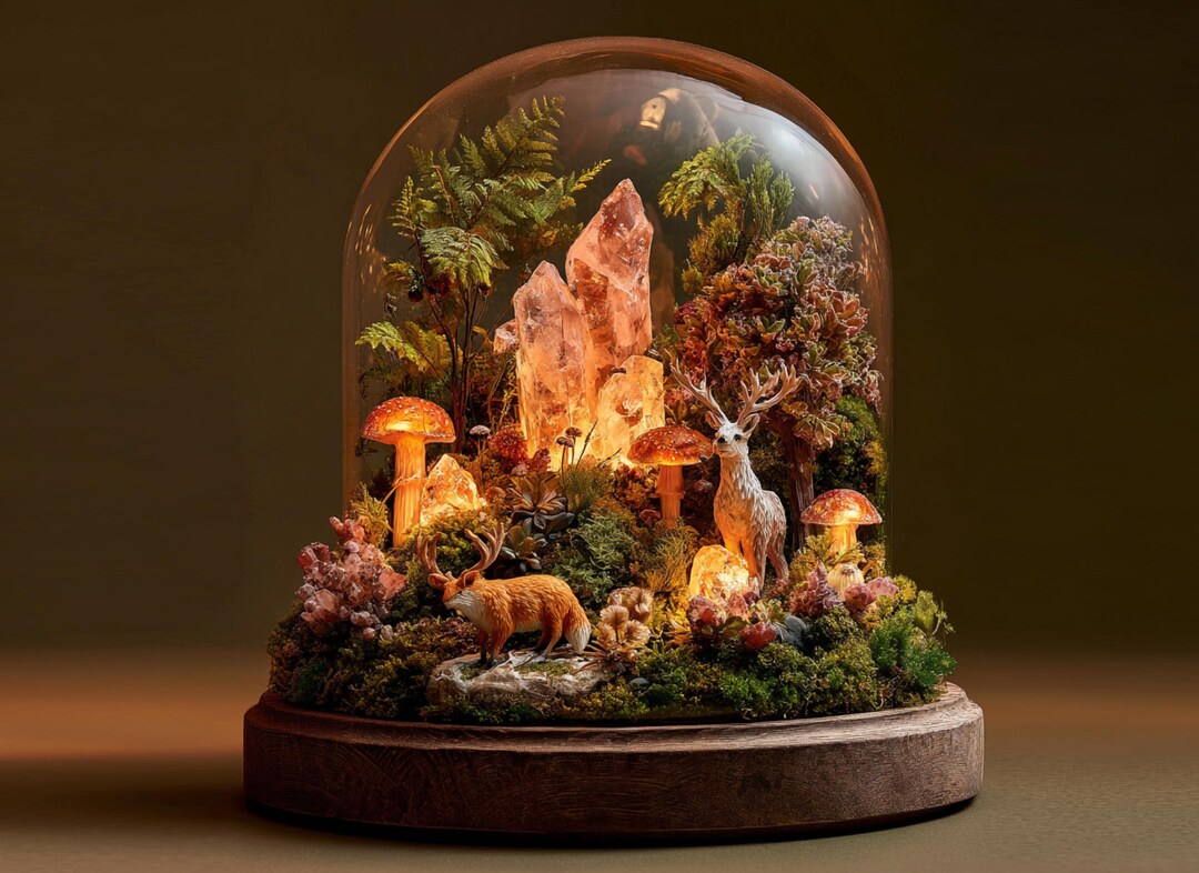 DIY Mythical Crystal Jungle Glass Decor, Unique Gift for Her Birthday ...