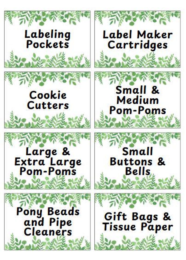 Greenery Labels - Etsy