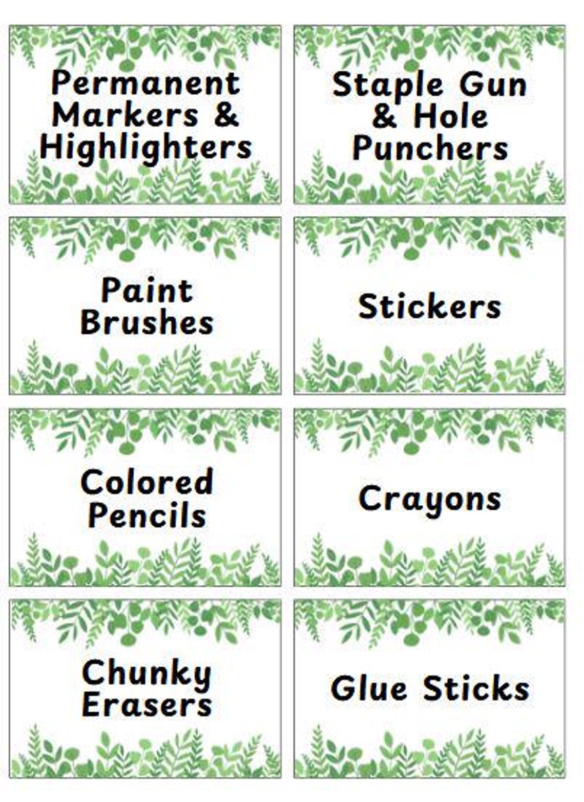 Greenery Labels - Etsy