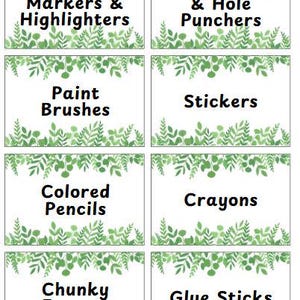 Greenery Labels - Etsy