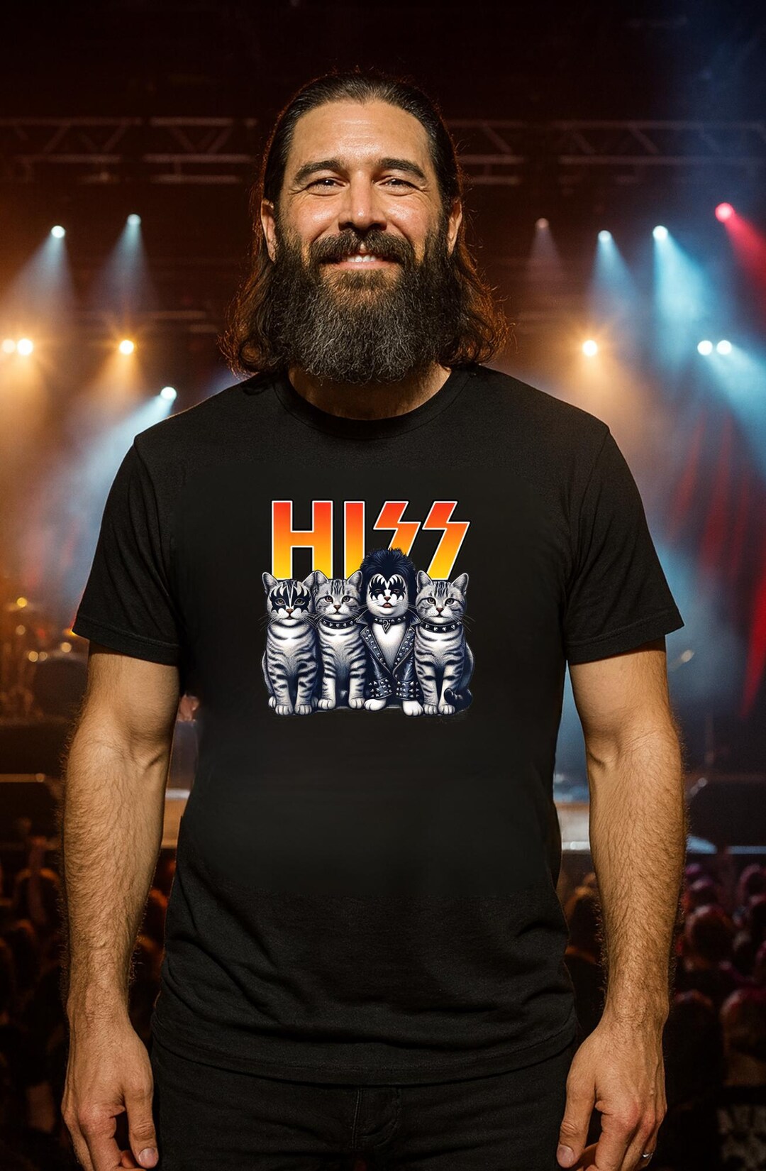 HISS Cat Band Shirt, Funny Rock Band Parody Design, KISS Cat, Music ...