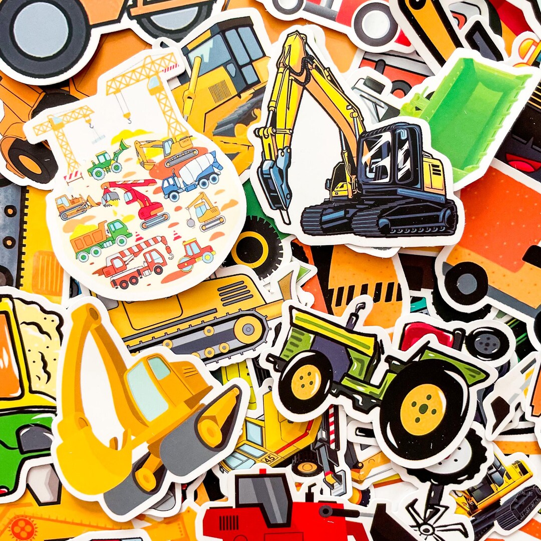 50PCS Colorful Excavator Stickers, Heavy Machinery Stickers ...