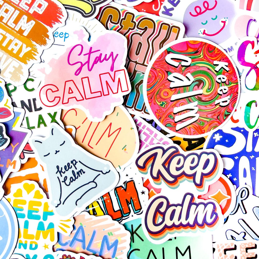 50PCS Relaxation Slogan Stickers, Stress-relief Stickers, Soft Calming ...