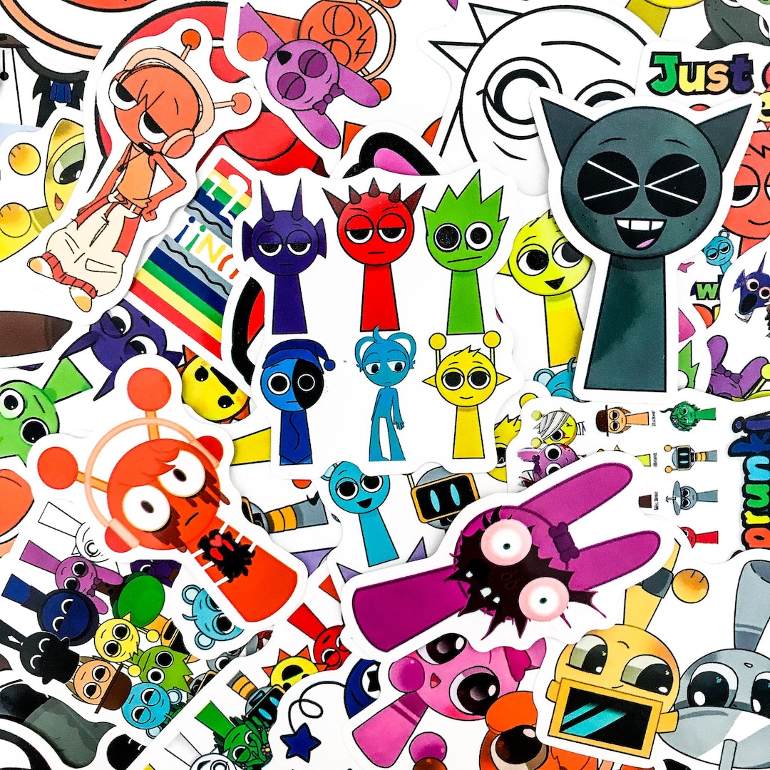 50 Random Sprunk-i Kids Stickers Pack, Colorful Cartoon Stickers for ...