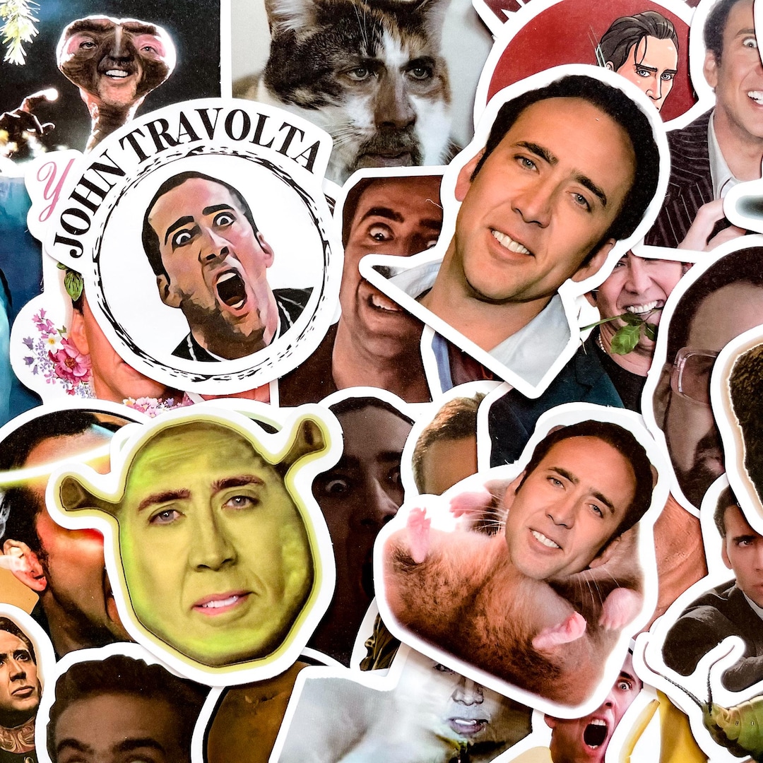 50 Random Nicolas-cage Stickers, Funny Meme Stickers, Actor Icon ...