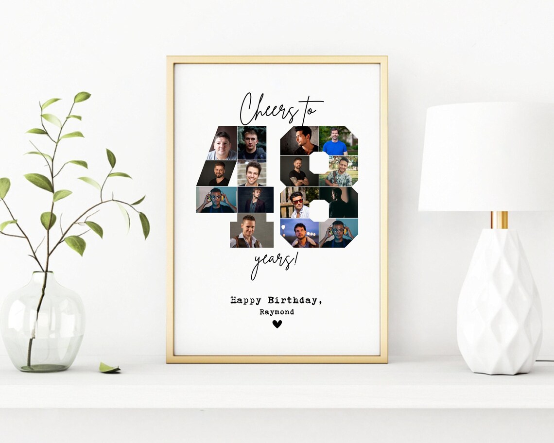 DIGITAL 48th Birthday Anniversary Photo Collage Template Gift for Him ...
