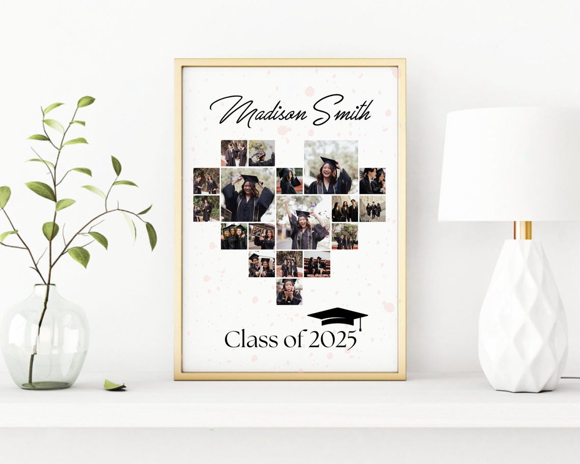 DIGITAL Graduation Class of 2025 Photo Collage Template, School Year ...