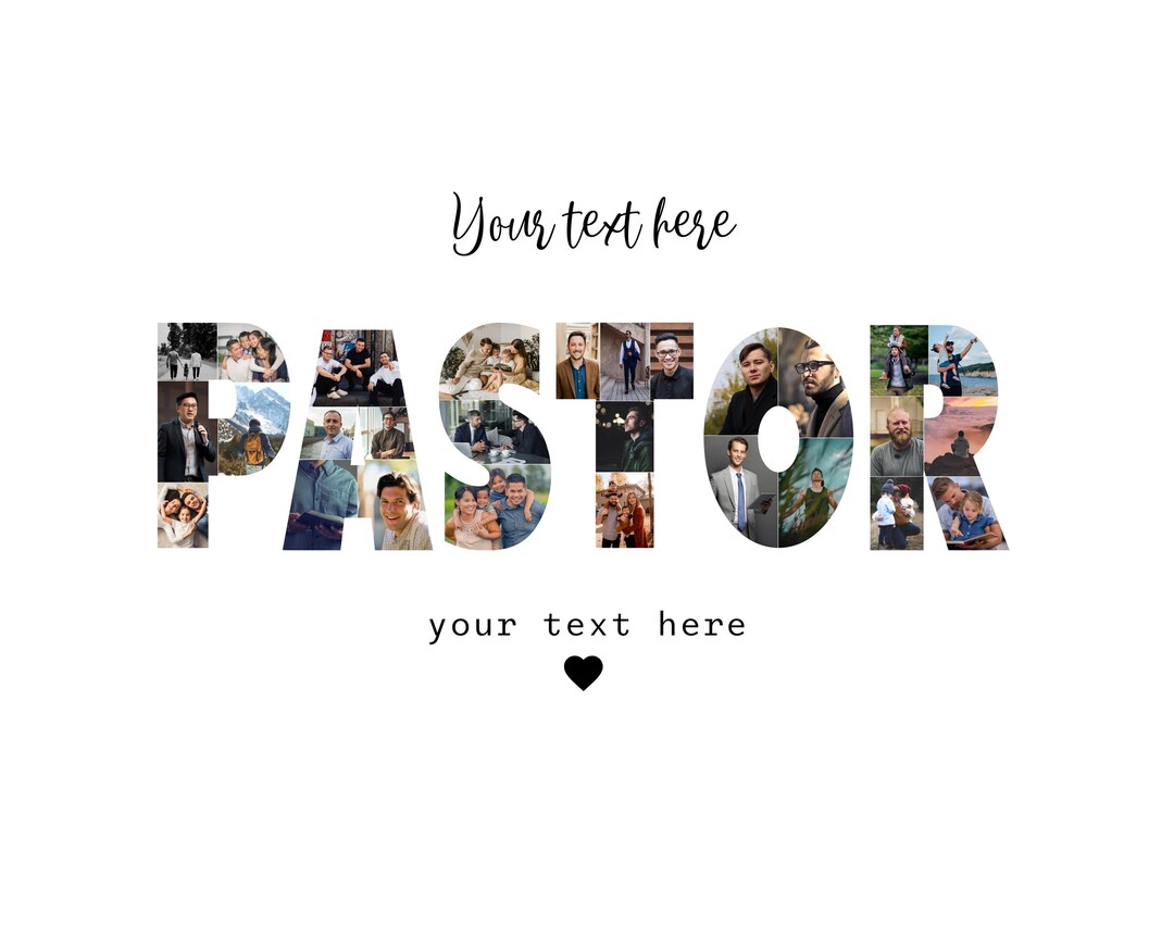 Pastor Photo Collage Template, Appreciation Gift, Church Group Gifts ...