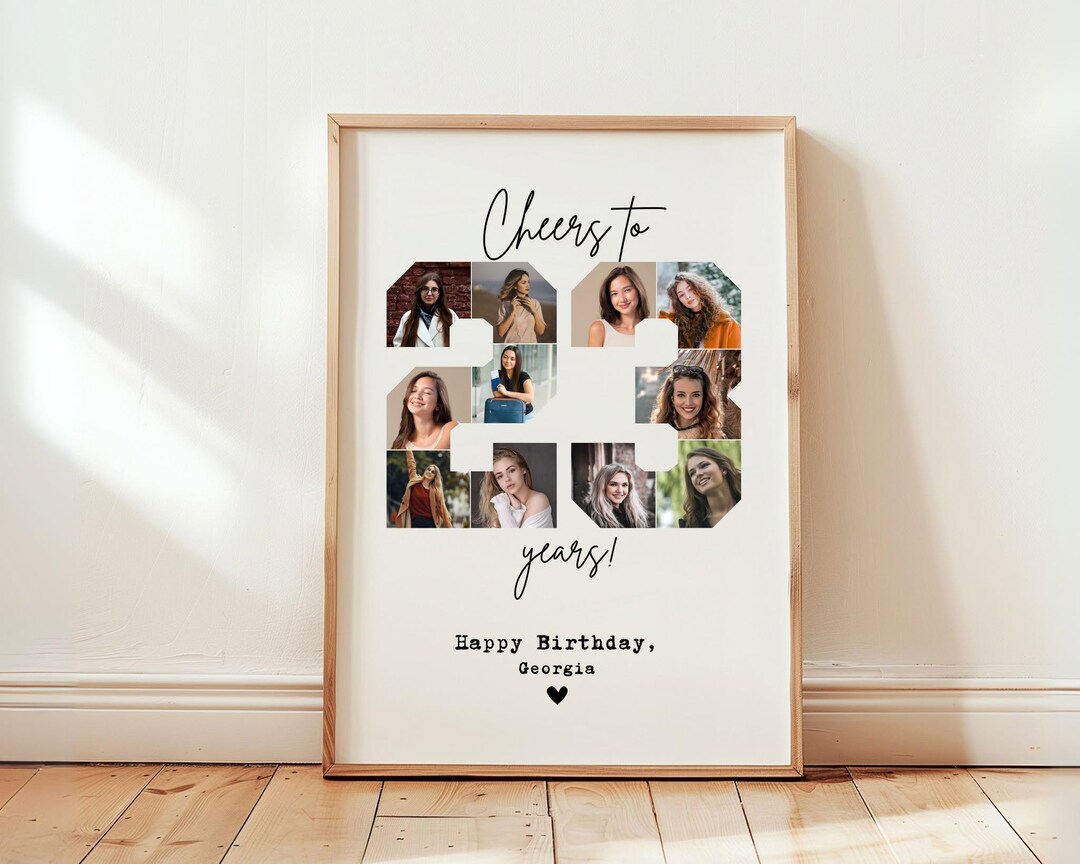 DIGITAL 23rd Birthday Anniversary Photo Collage Template, 23 Years Gift ...