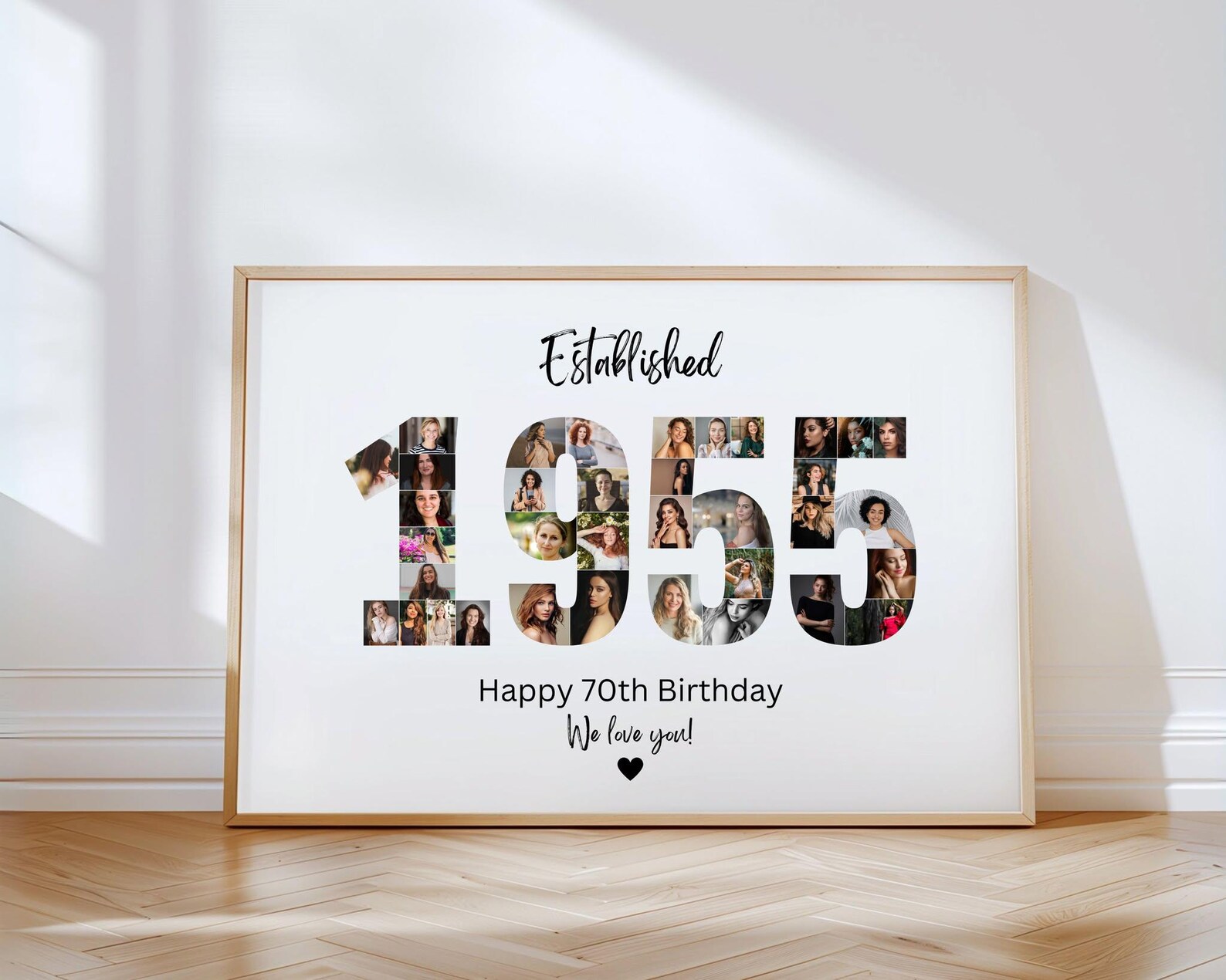 DIGITAL 1955 Photo Collage Template, 70th Birthday Gift for Him ...