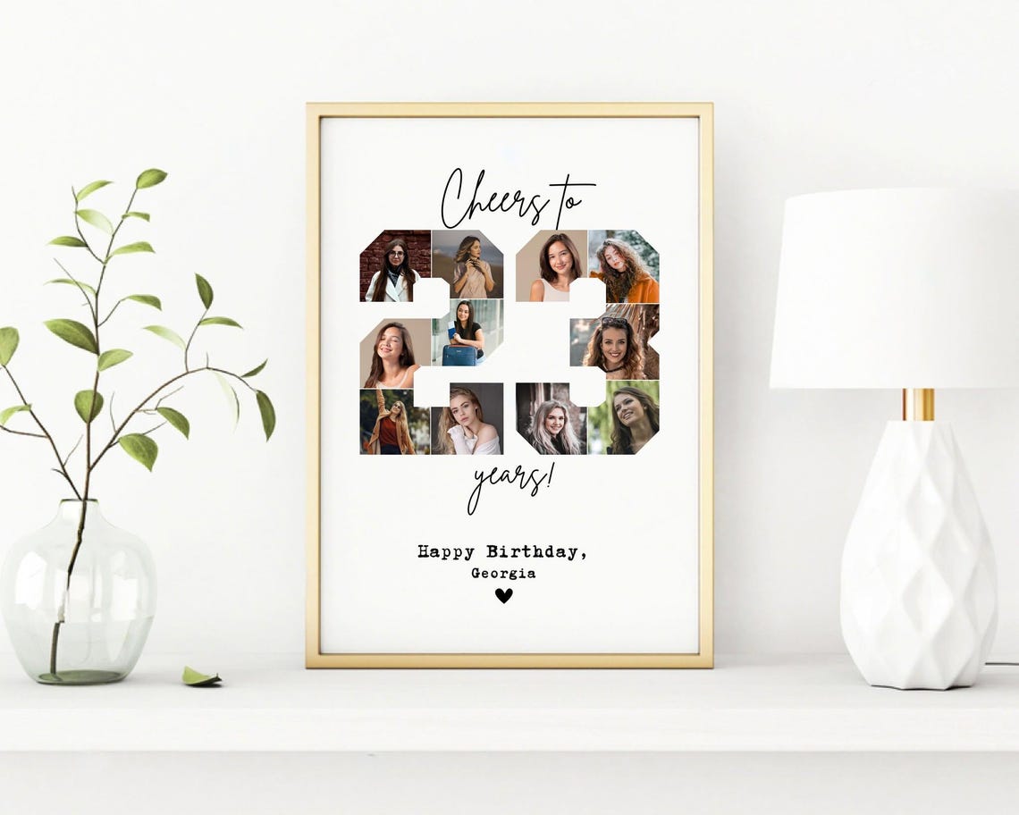 DIGITAL 23rd Birthday Anniversary Photo Collage Template, 23 Years Gift ...
