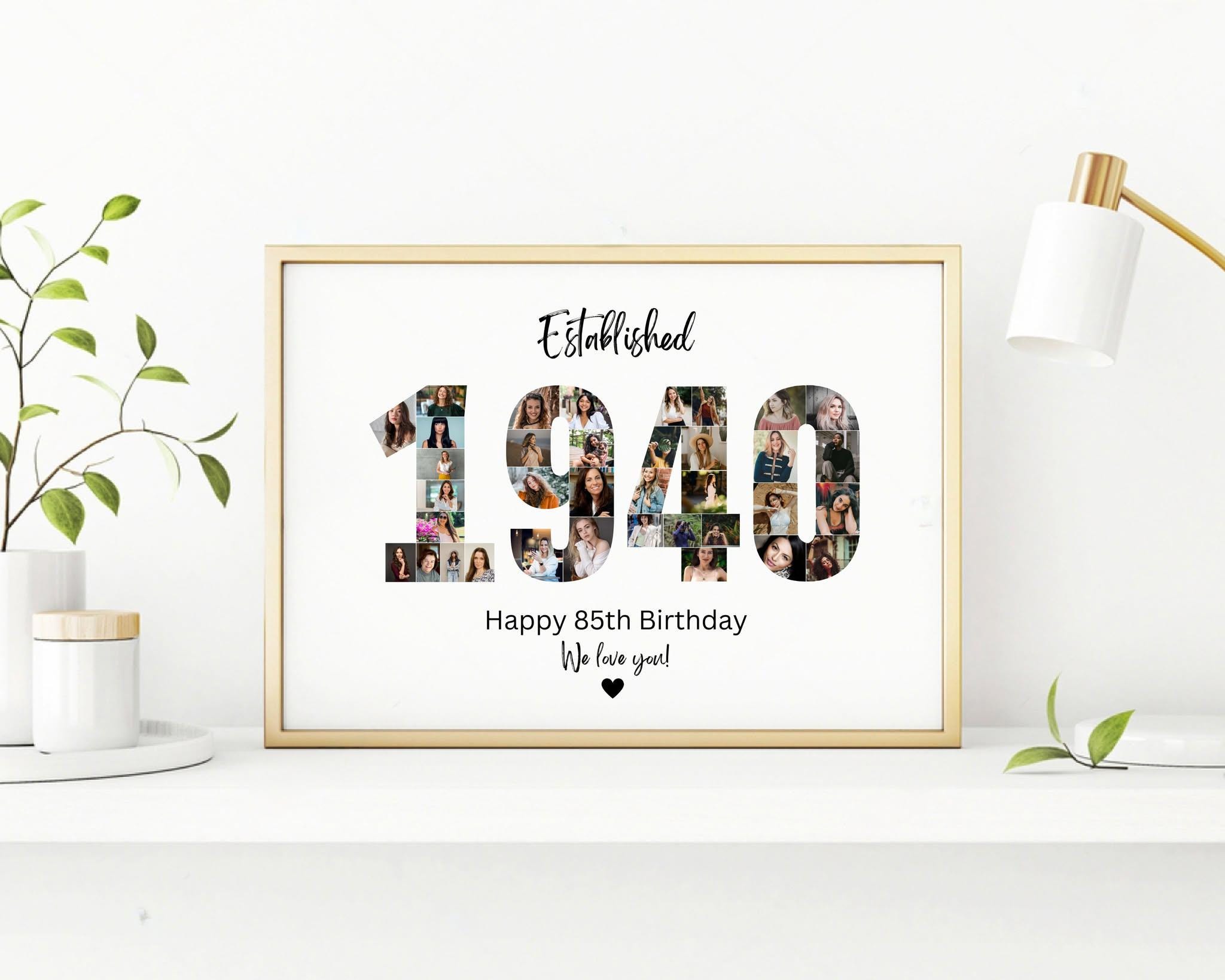 DIGITAL 1940 Photo Collage Template, 85th Birthday Gift for Him ...