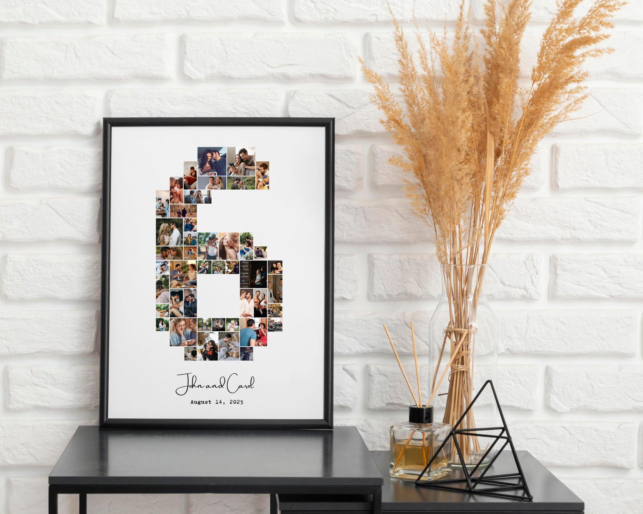 DIGITAL 6th Anniversary Photo Collage Template, 6 Year Gift for ...