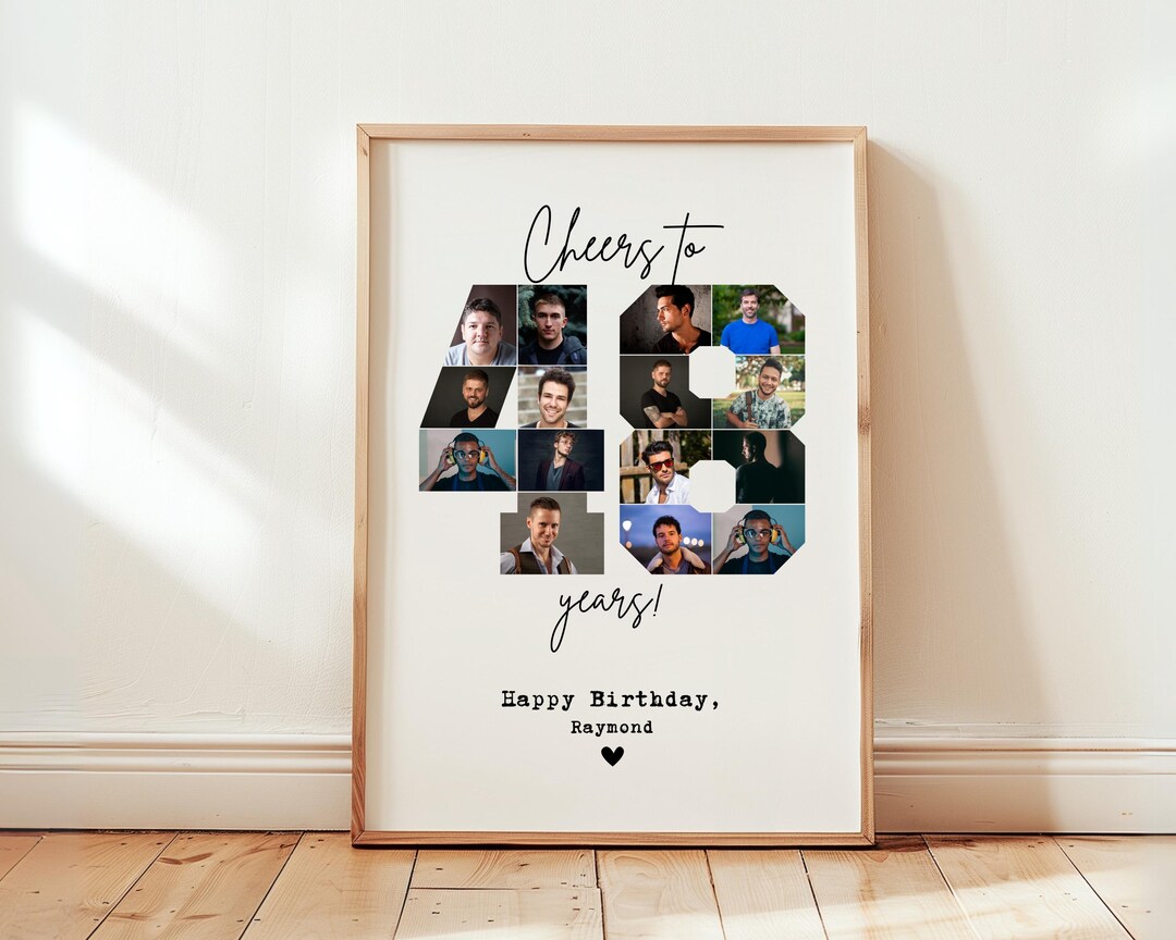 DIGITAL 48th Birthday Anniversary Photo Collage Template Gift for Him ...