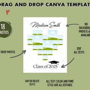 DIGITAL Graduation Class of 2025 Photo Collage Template, School Year ...