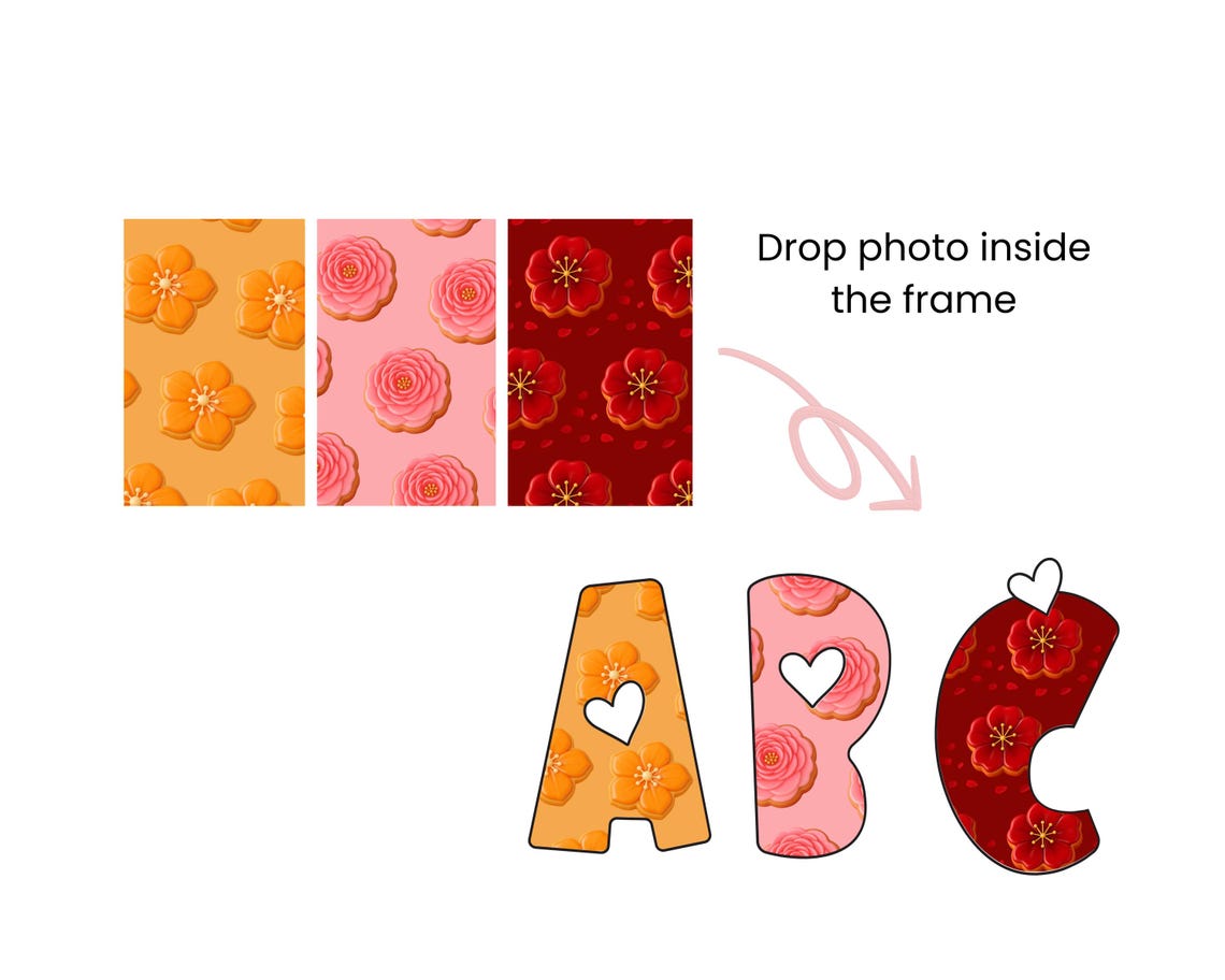 A to Z Canva Letter Frames, Alphabet Template With Heart and Border - Etsy
