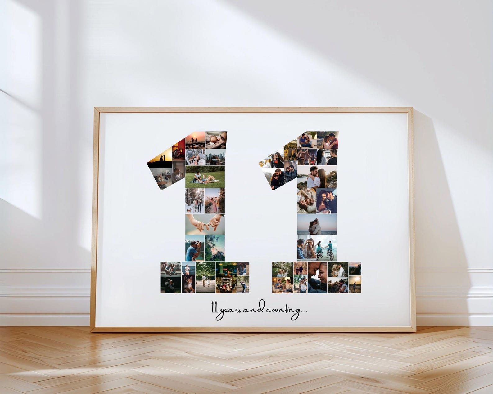 DIGITAL 11th Anniversary Photo Collage Template, 11 Years Gift for ...