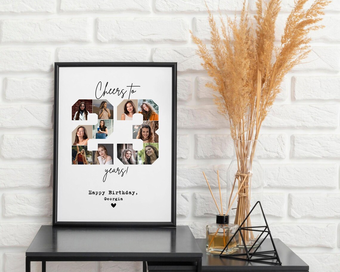 DIGITAL 23rd Birthday Anniversary Photo Collage Template, 23 Years Gift ...