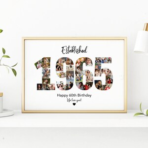 DIGITAL 1965 Photo Collage Template, 60th Birthday Gift for Him ...