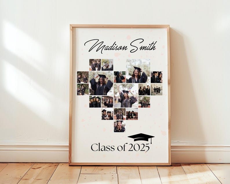 DIGITAL Graduation Class of 2025 Photo Collage Template, School Year ...