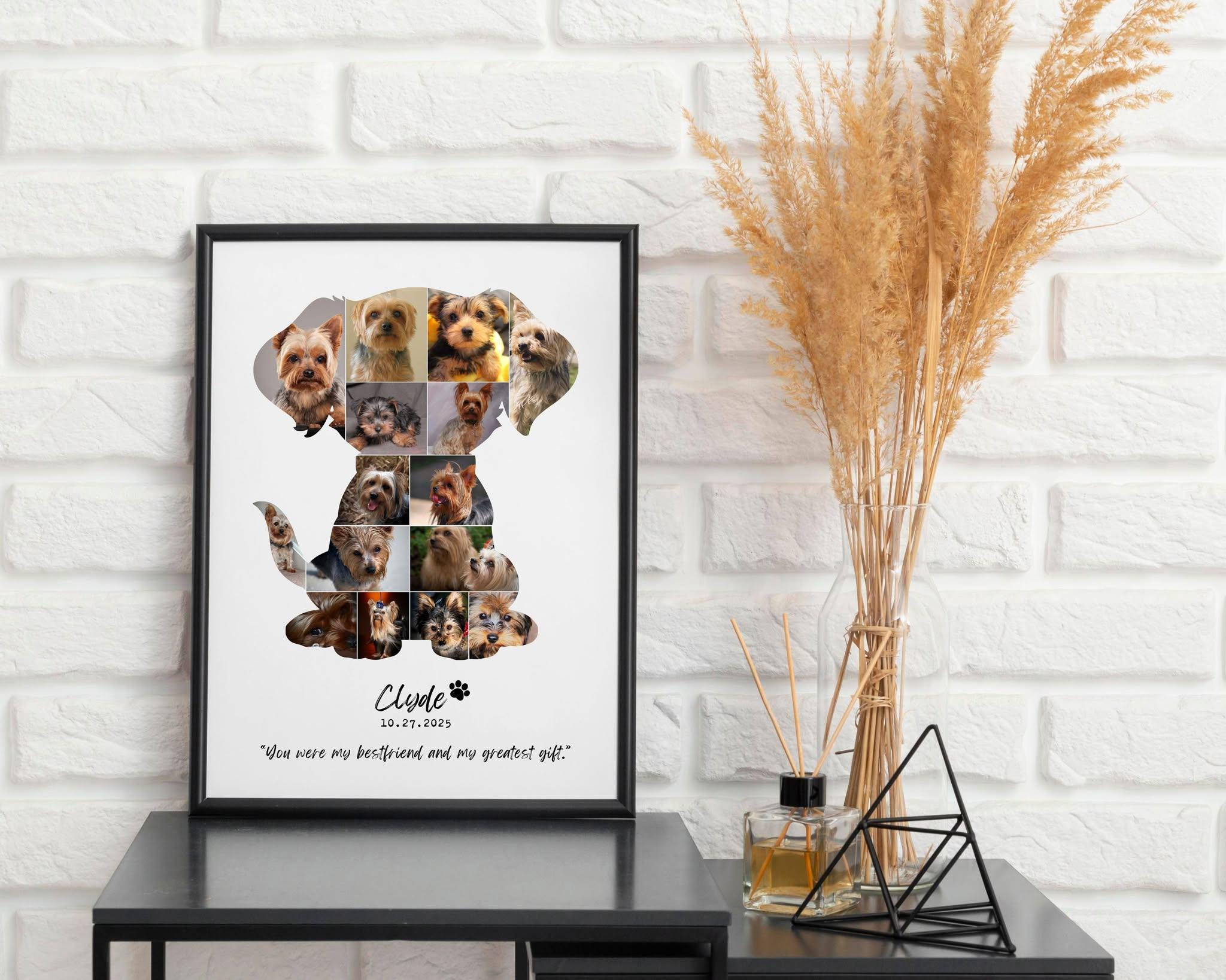 DIGITAL Yorkie Gift for Dog Memorial Photo Collage Template ...