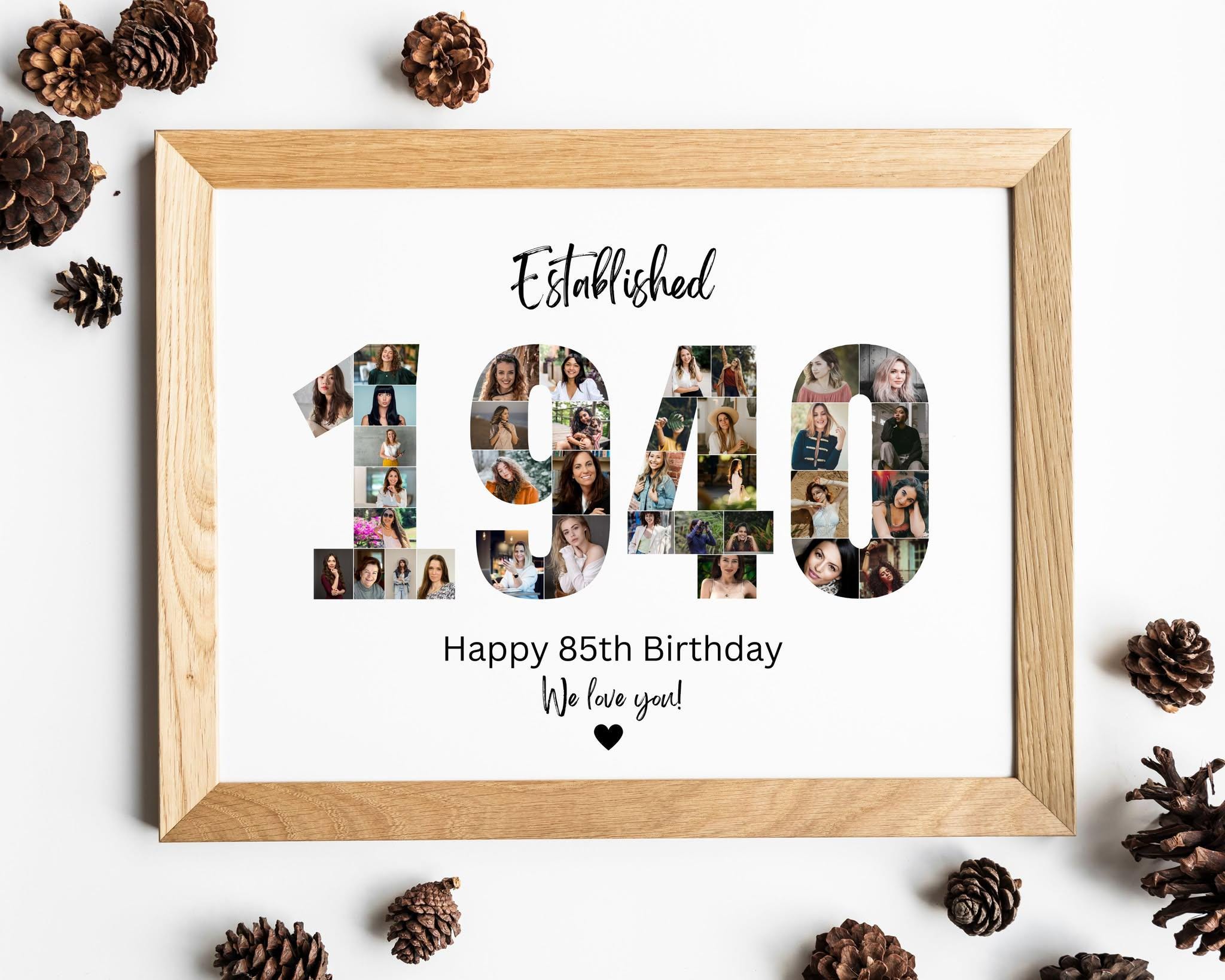 DIGITAL 1940 Photo Collage Template, 85th Birthday Gift for Him ...