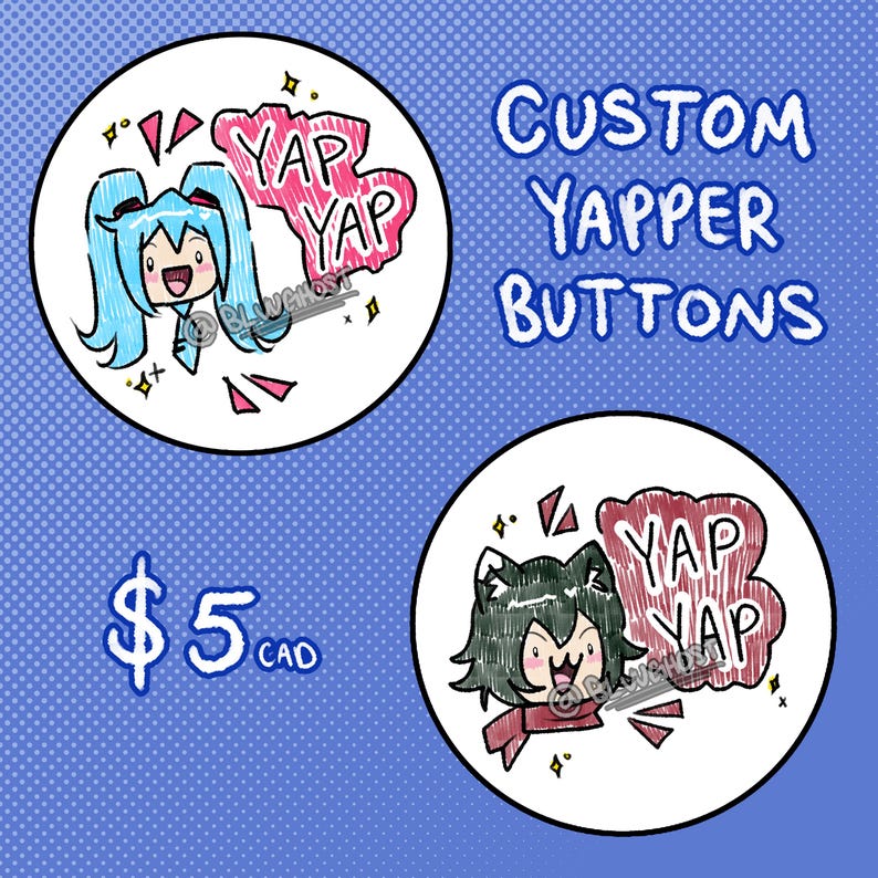 Customizable Pinback 37mm Button Yap Meme - Etsy