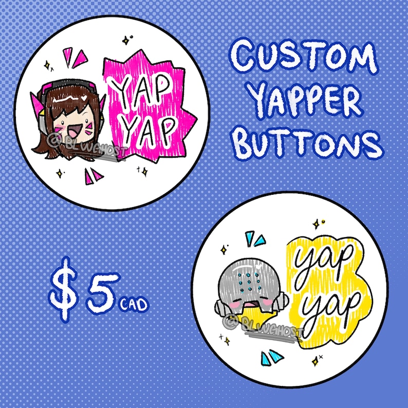 Customizable Pinback 37mm Button Yap Meme - Etsy