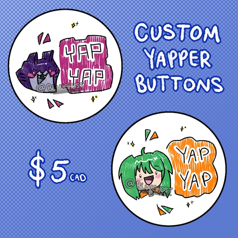 Customizable Pinback 37mm Button Yap Meme - Etsy