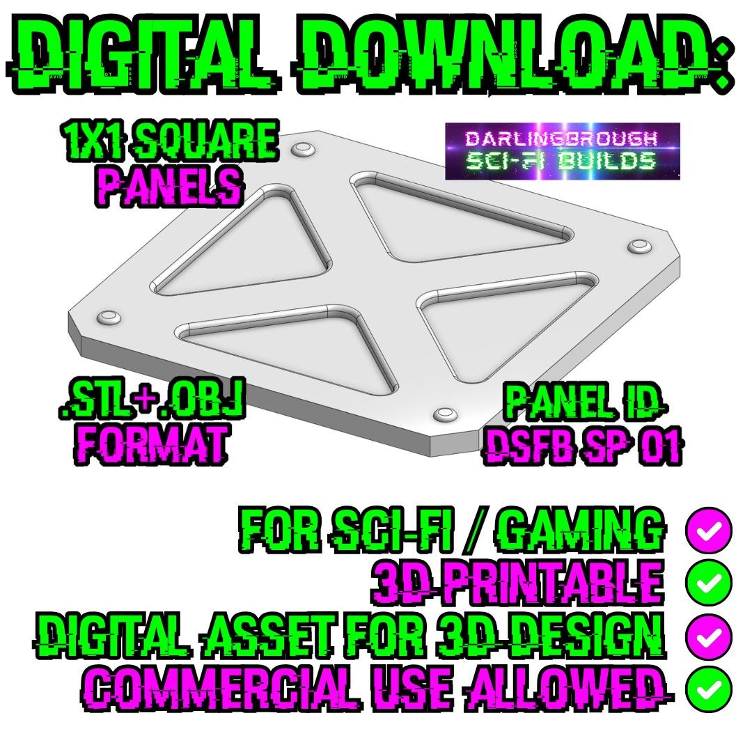 1x1 Panel 01 - Digital Asset for Use in Sci-fi / Gaming / More! - Etsy