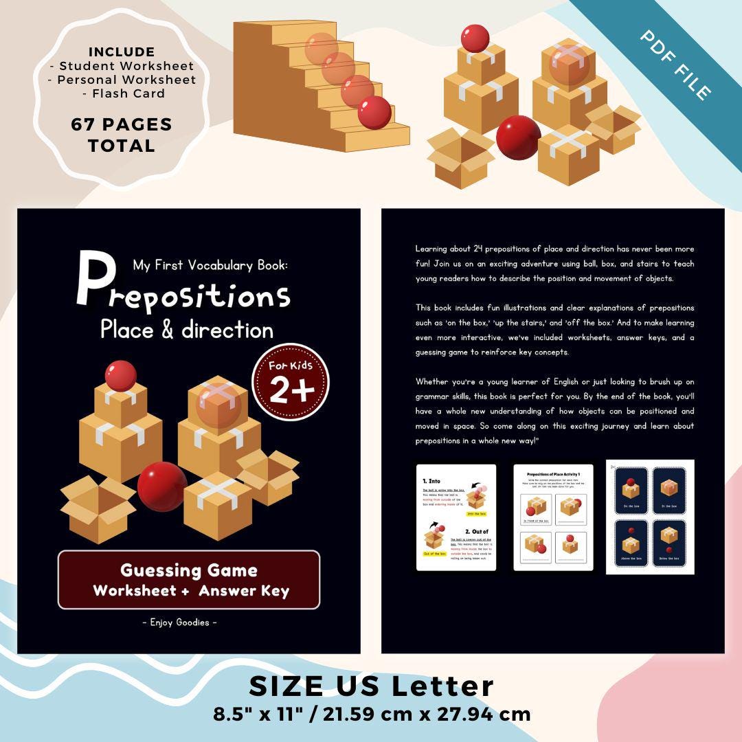 Prepositions of Place Workbook & Flashcards | Kids English Grammar ...