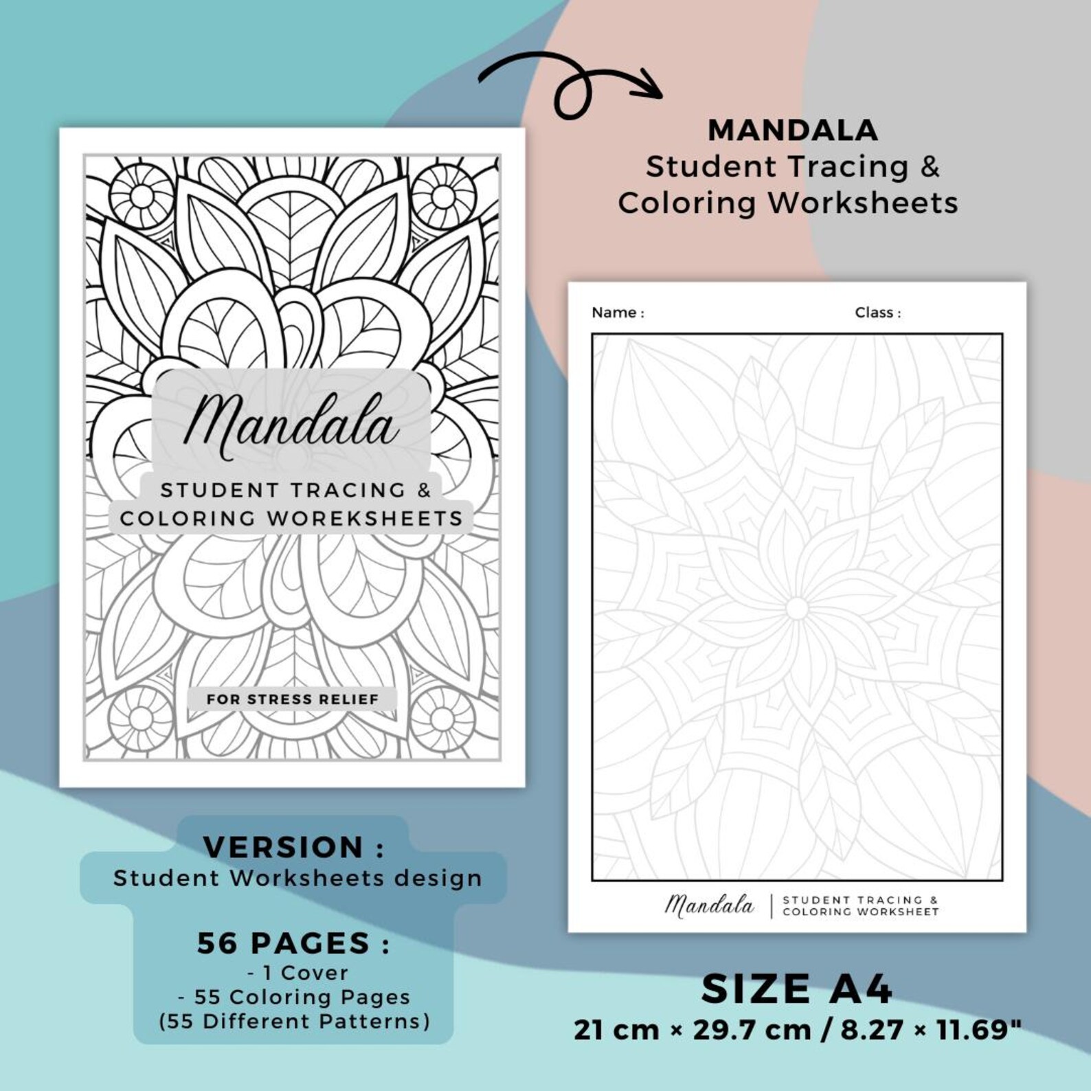336 Pages Mandala Coloring & Tracing Book With Inspirational Quotes ...