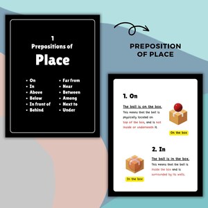 Prepositions of Place Workbook & Flashcards | Kids English Grammar ...