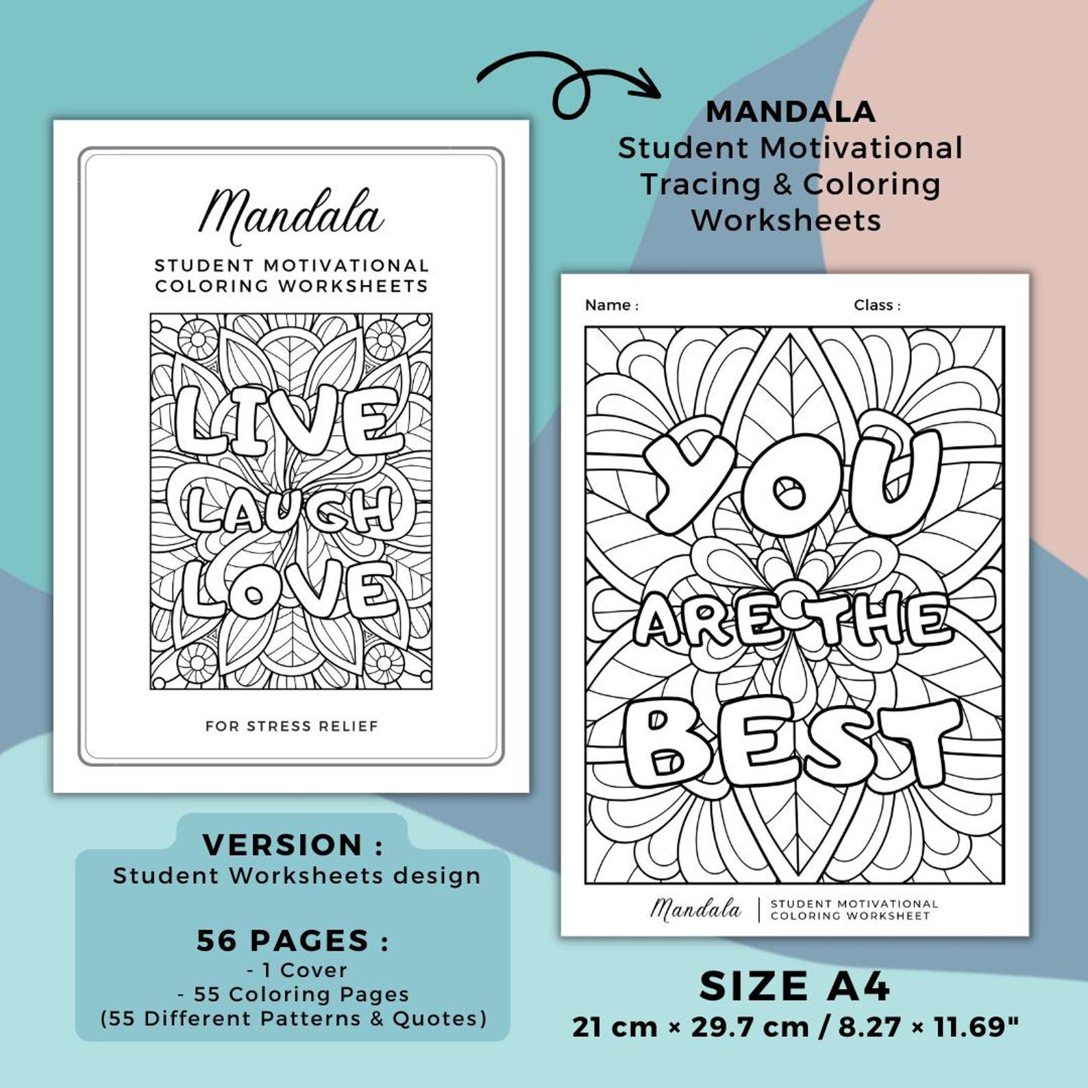 336 Pages Mandala Coloring & Tracing Book With Inspirational Quotes ...