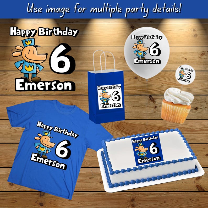 Digital Download Dog Man Birthday - Personalized Image (PNG And/or JPG ...