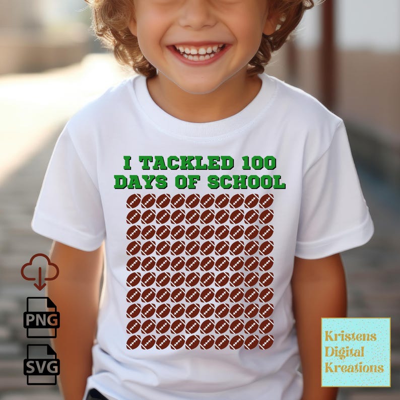 Football 100th Day of School SVG PNG, Sports Design (digital Download ...