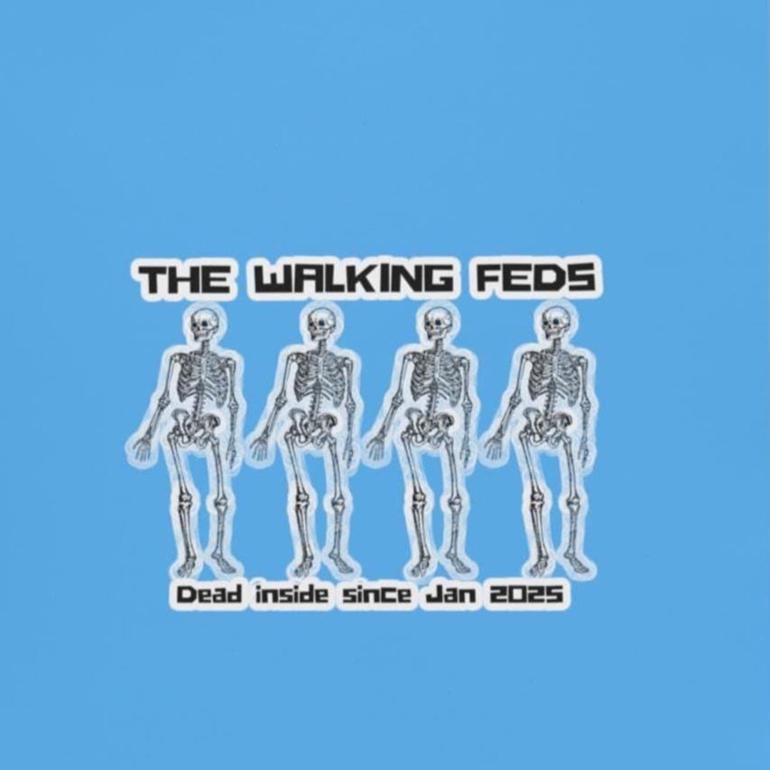 Funny Federal Worker Skeleton Sticker Support Federal Worker With ...