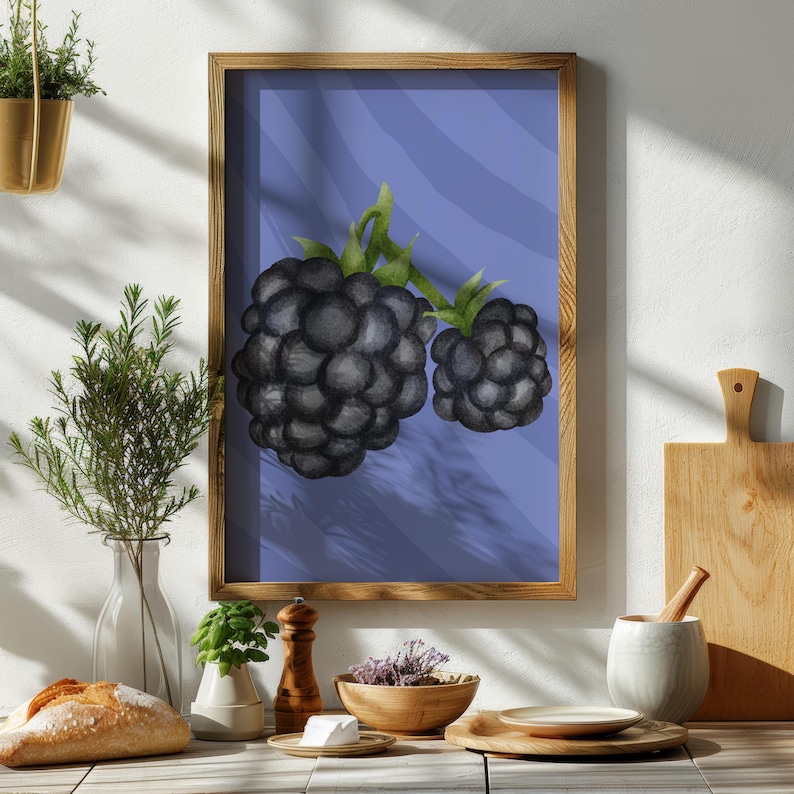 Trendy Fruit Wall Art Bundle of 12 Kitchen Prints Minimalist and ...
