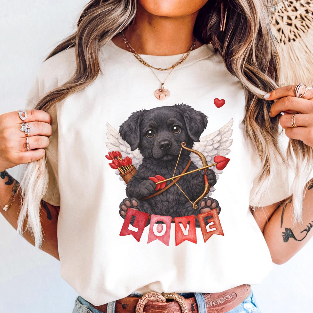 Black Lab Valentine's Day PNG, Dog Lover’s Digital Download, Cupid ...