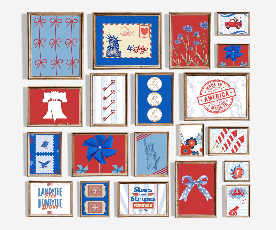 Digital Prints, 4th of July Decor, Patriotic Prints, Set of 20 ...